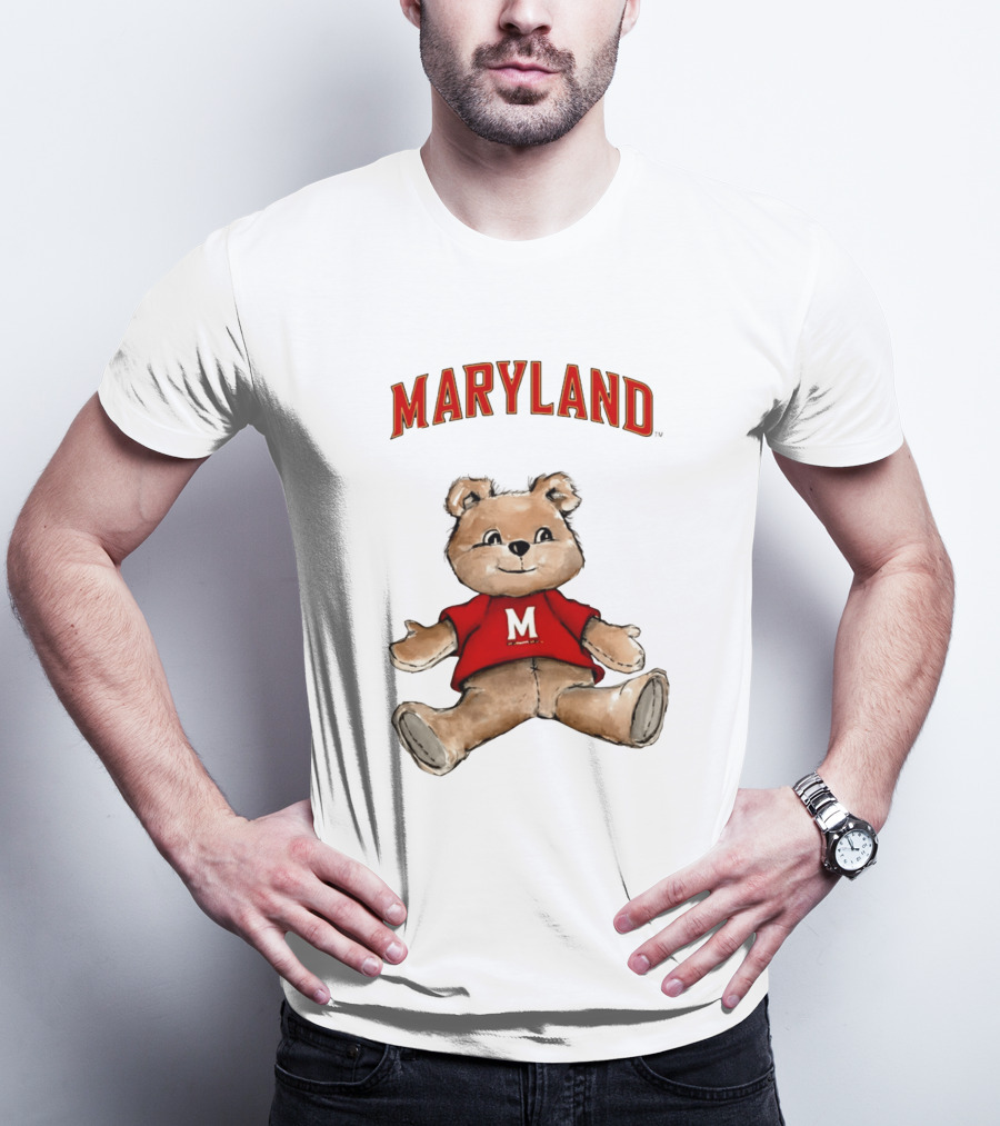 Maryland Terrapins Teddy Bear Cartoon M Sweater T-Shirt