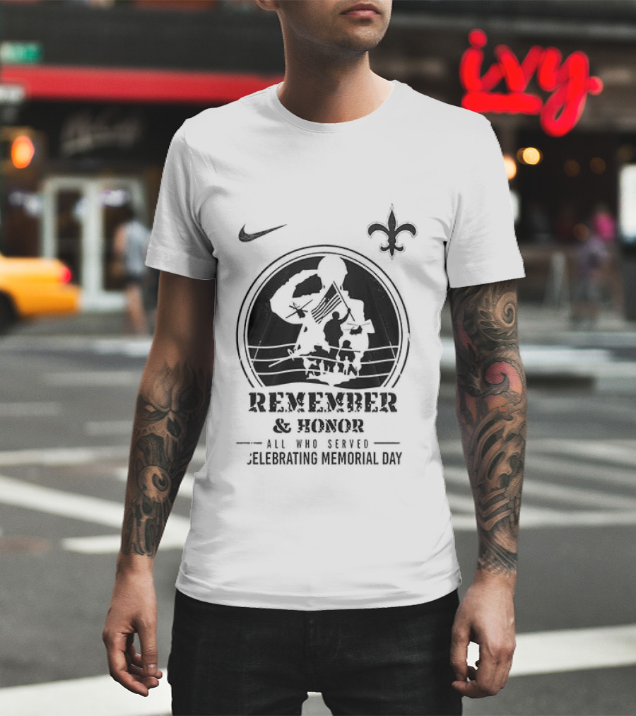 New Orleans Saints Nike Remember And Honor We Owe Them All Memorial Day T-Shirt