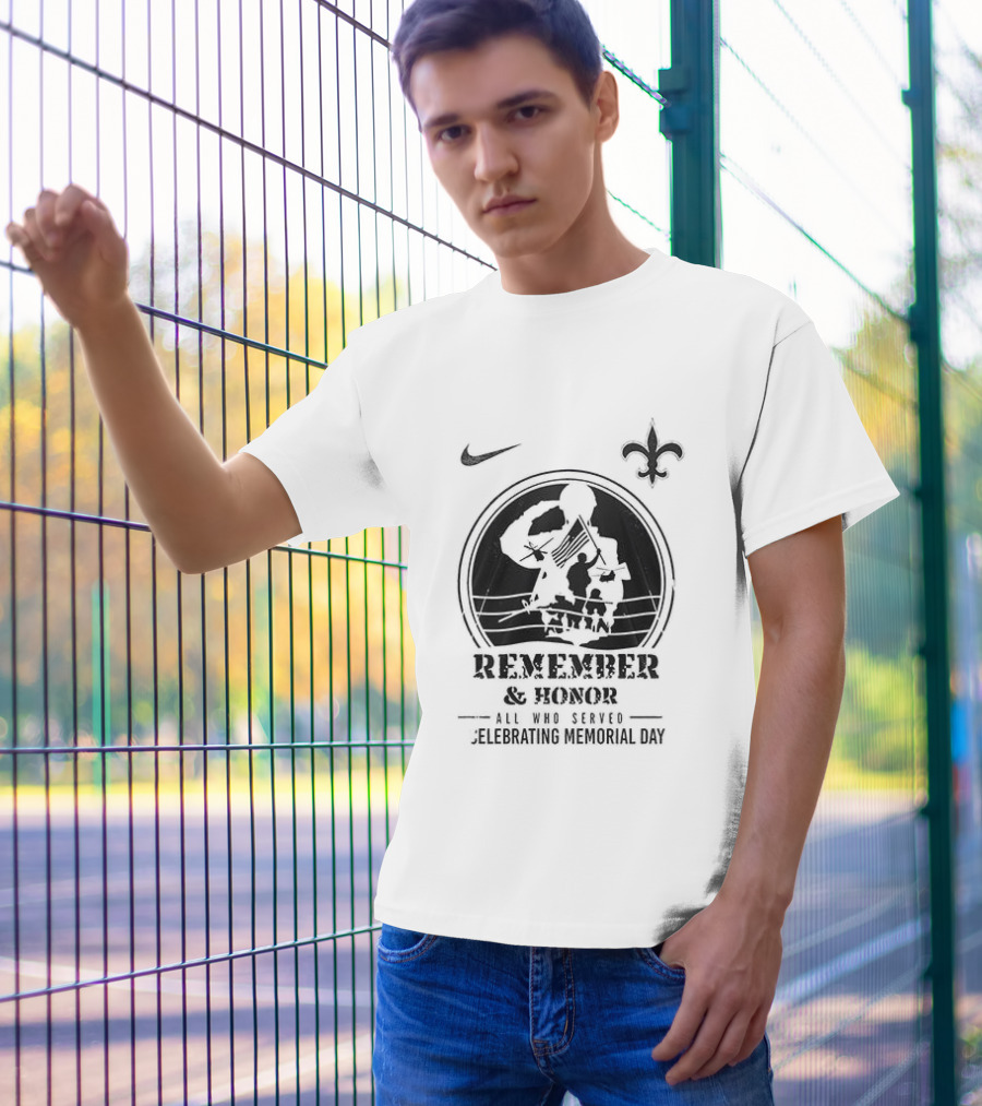 New Orleans Saints Nike Remember And Honor We Owe Them All Memorial Day T-Shirt