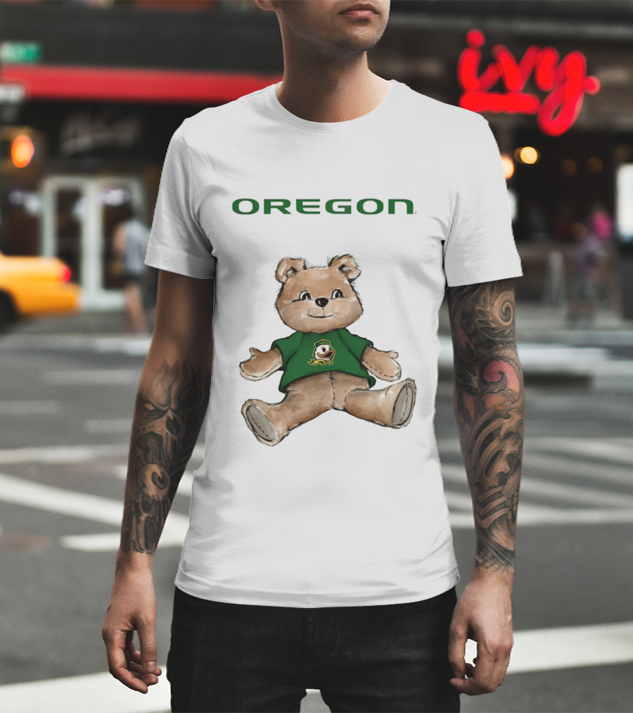 Oregon Ducks Teddy Bear Cartoon T-Shirt