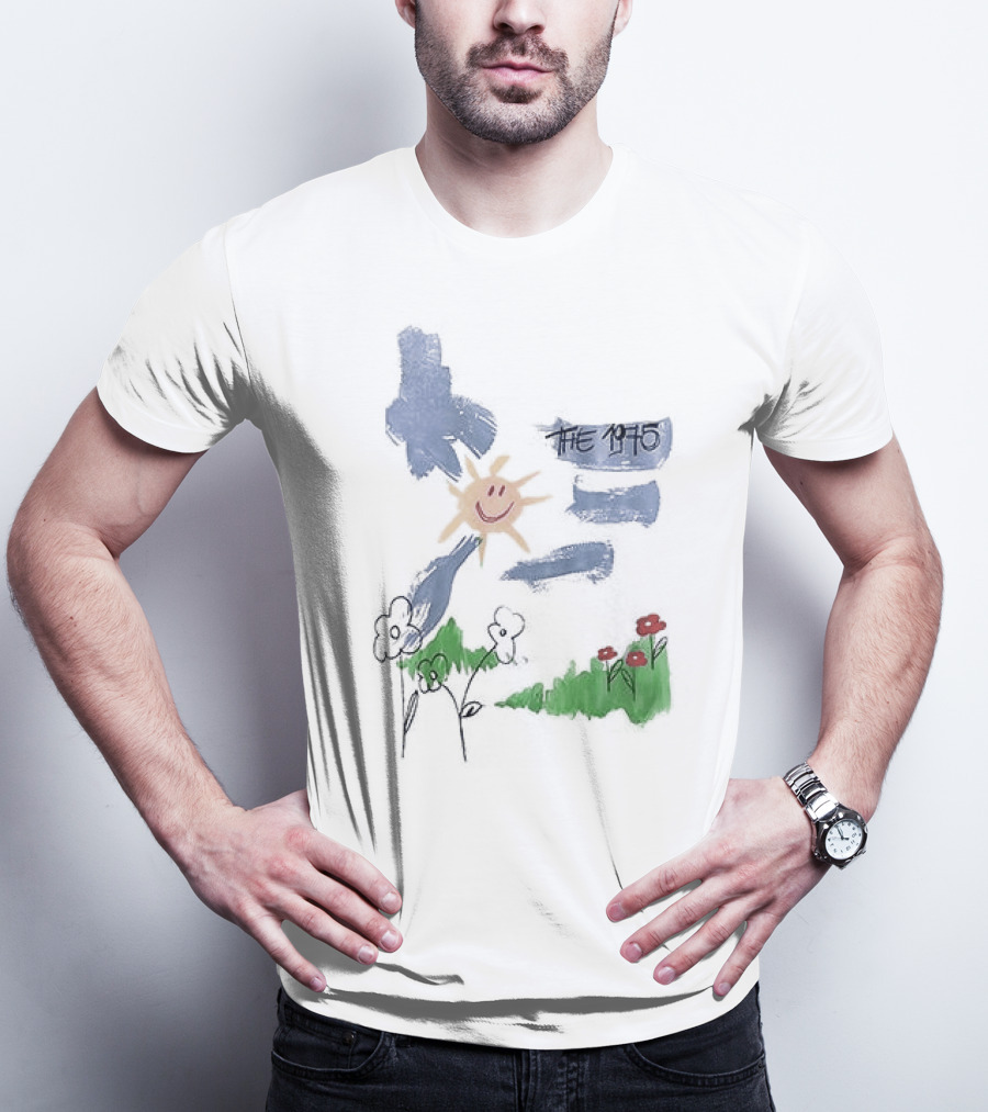 The 1975 Doodle Happy Sun And Flowers T-Shirt