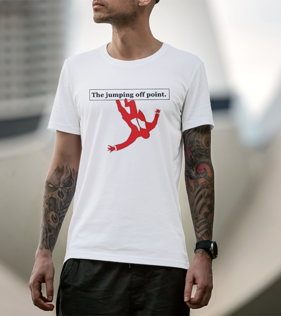 The Jumping Off Point Red Silhouette Skydiver T-Shirt