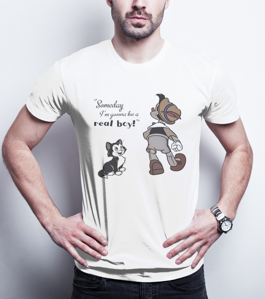Someday I'm Gonna Be A Real Boy Pinocchio And Figaro Disney T-Shirt