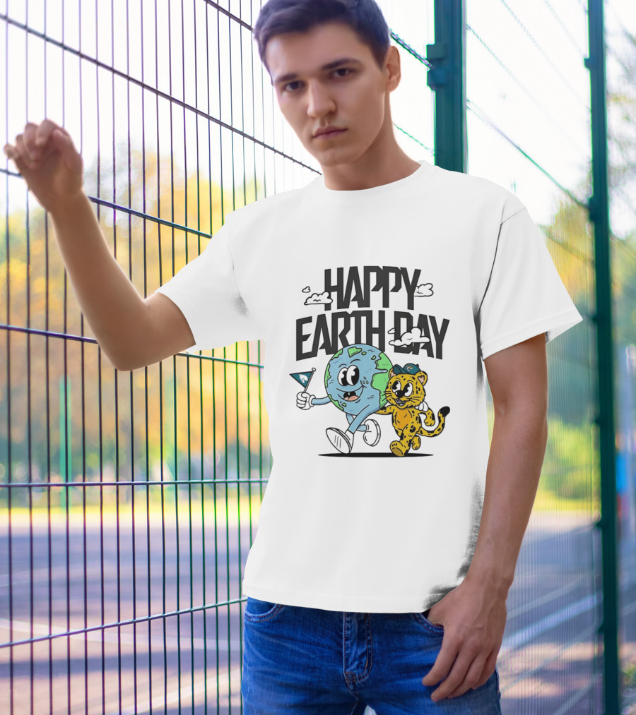 Jacksonville Jaguars Happy Earth Day Celebration With Earth And Jaguar T-Shirt