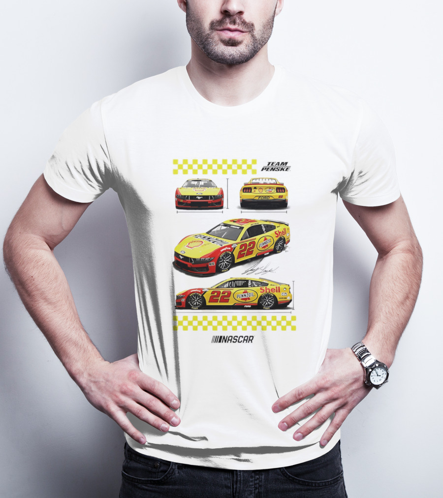 Joey Logano Pennzoil Shell 22 Ford Mustang NASCAR Team Penske Racing T-Shirt