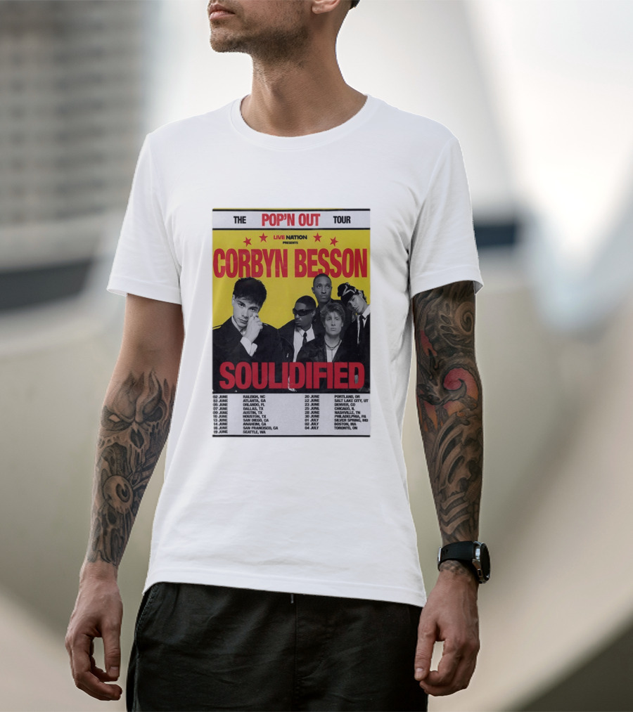 Live Nation Presents Corbyn Besson The Pop'n Out Tour 2026 Soulidified T-Shirt