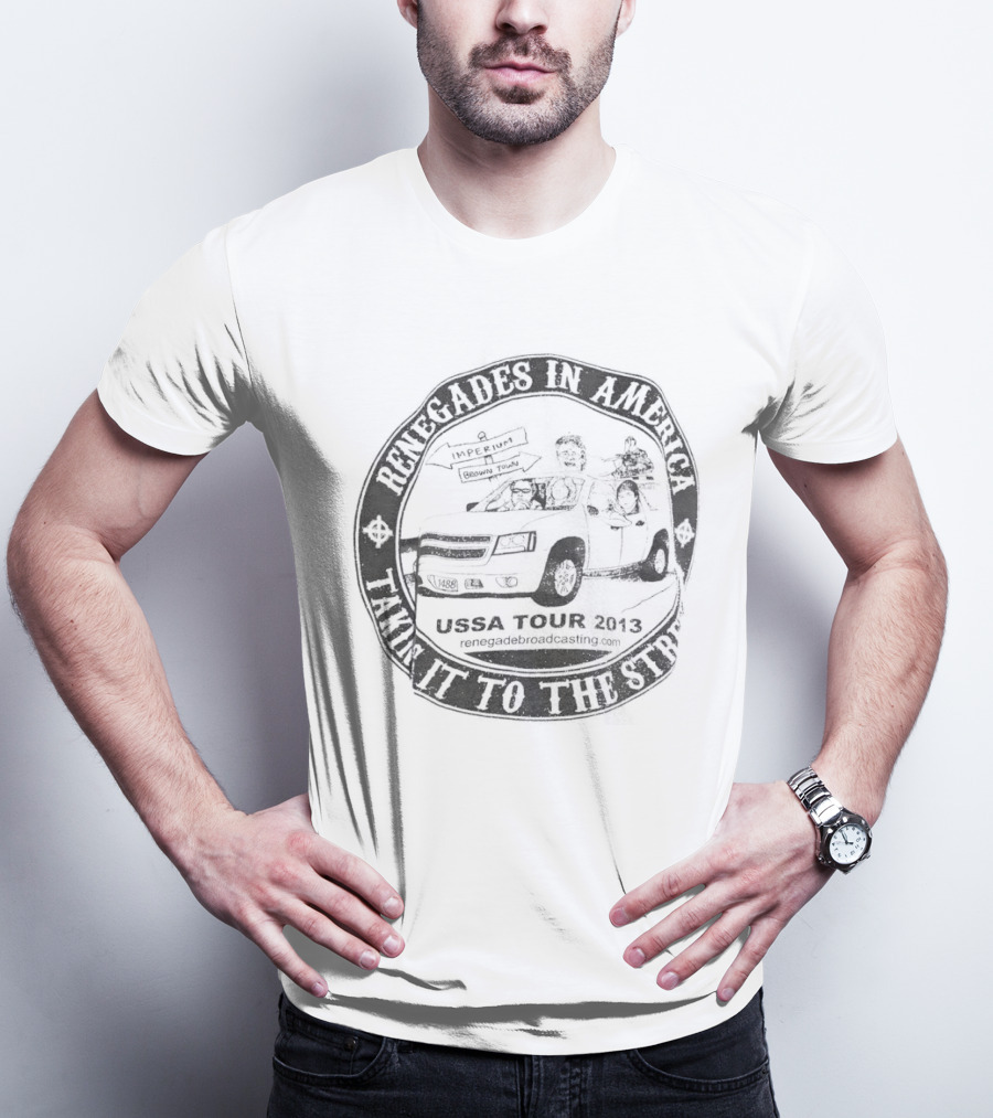Renegades In America With American Flag And Rider Taking It To The Streets T-Shirt