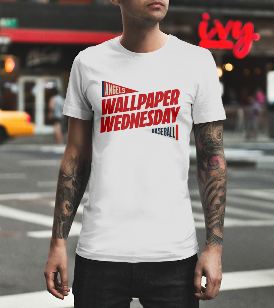Los Angeles Angels Wallpaper Wednesday Baseball T-Shirt