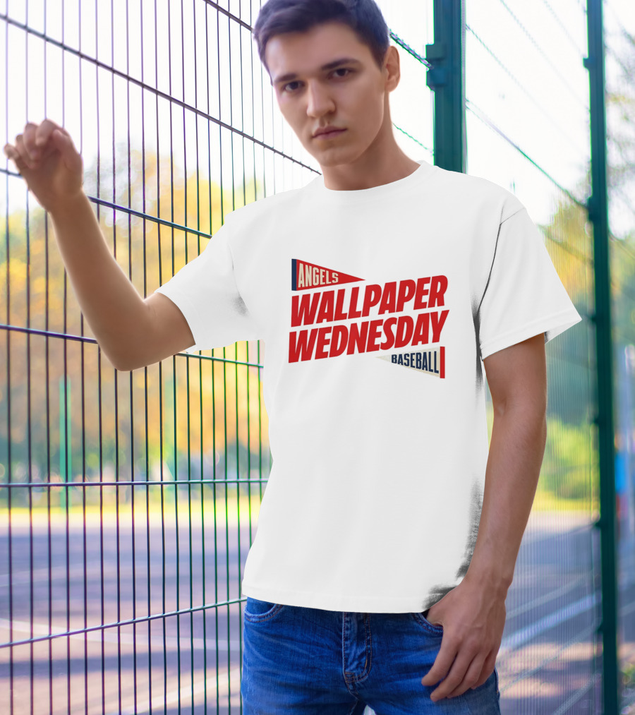 Los Angeles Angels Wallpaper Wednesday Baseball T-Shirt