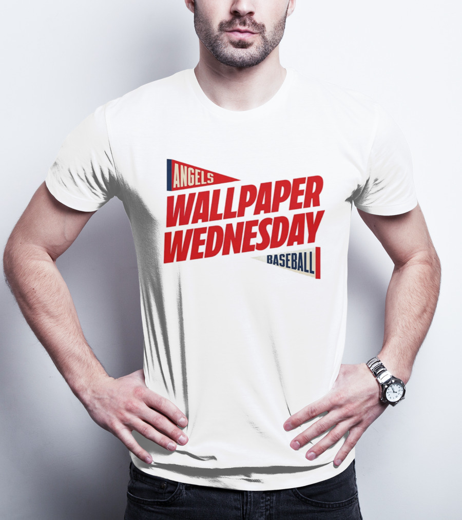 Los Angeles Angels Wallpaper Wednesday Baseball T-Shirt