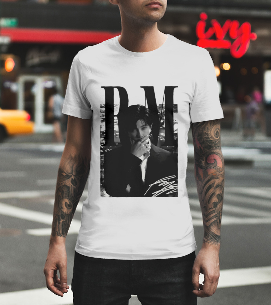 RM Namjoon BTS Arirang World Tour 2026 Signature Black And White T-Shirt