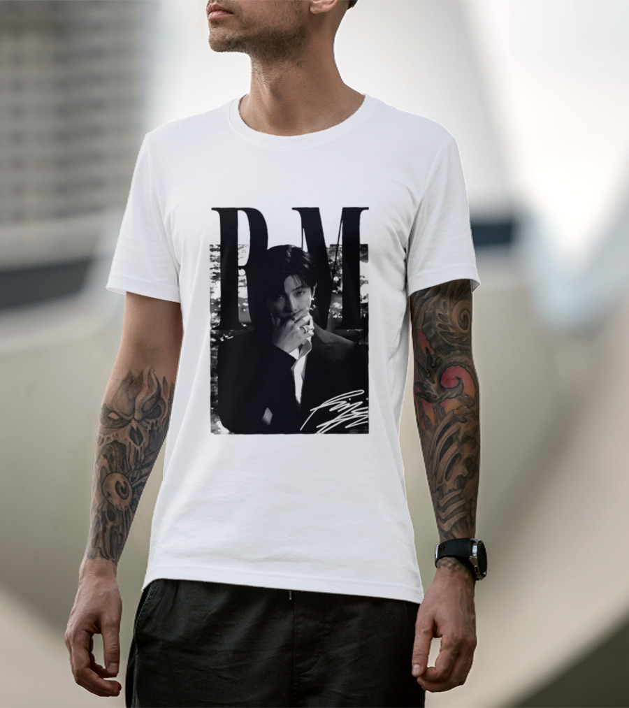 RM Namjoon BTS Arirang World Tour 2026 Signature Black And White T-Shirt