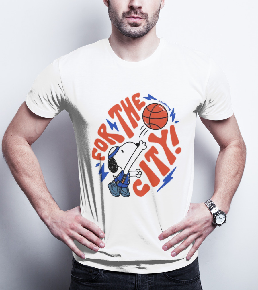 Snoopy For The City Oklahoma City Thunder Basketball T-Shirt
