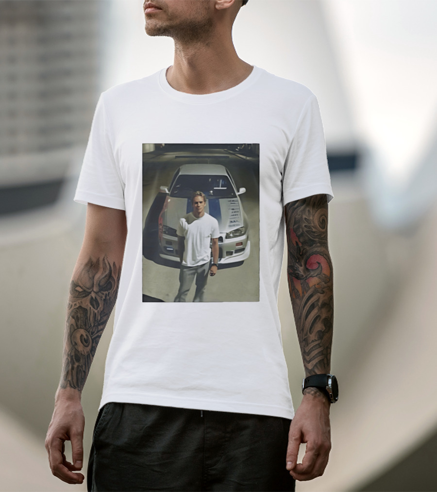 Paul Walker Nissan Skyline GT R R34 Fast And Furious Iconic Movie Car Scene T-Shirt