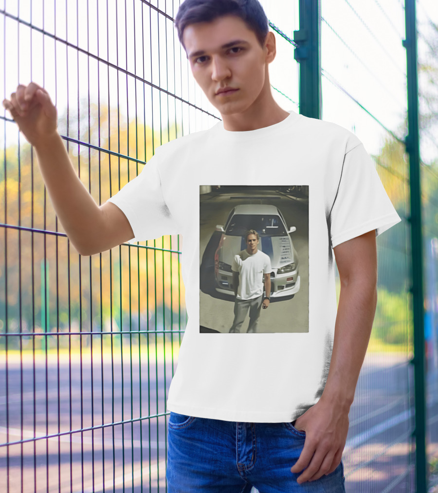 Paul Walker Nissan Skyline GT R R34 Fast And Furious Iconic Movie Car Scene T-Shirt