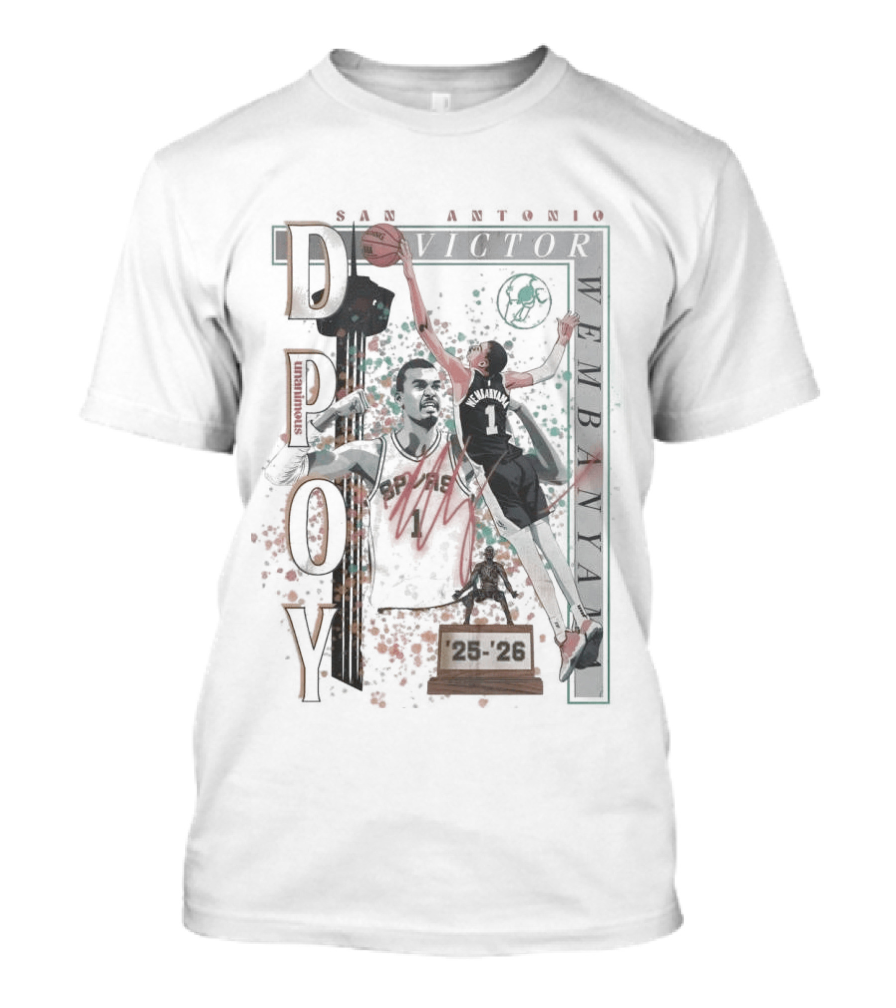 San Antonio Victor Wembanyama 2026 DPOY Basketball Spurs T-Shirt