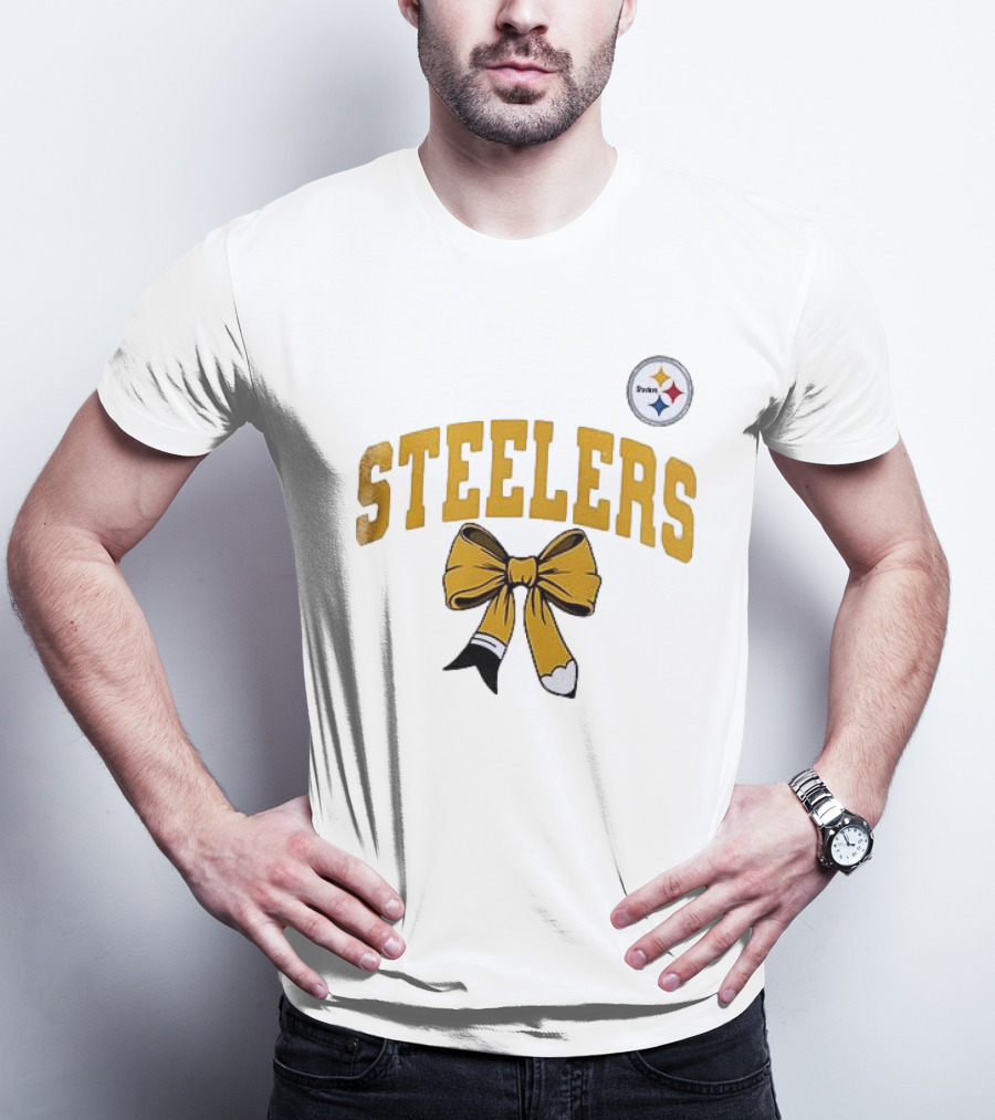 Pittsburgh Steelers Retired Teacher Love Bow T-Shirt
