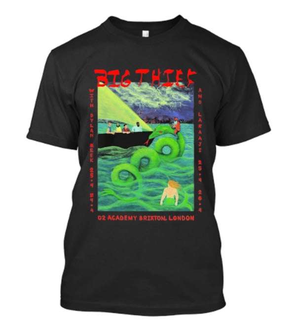 Big Thief Apr 23 2026 London Tour With Sea Serpent And Boat Scene T-Shirt