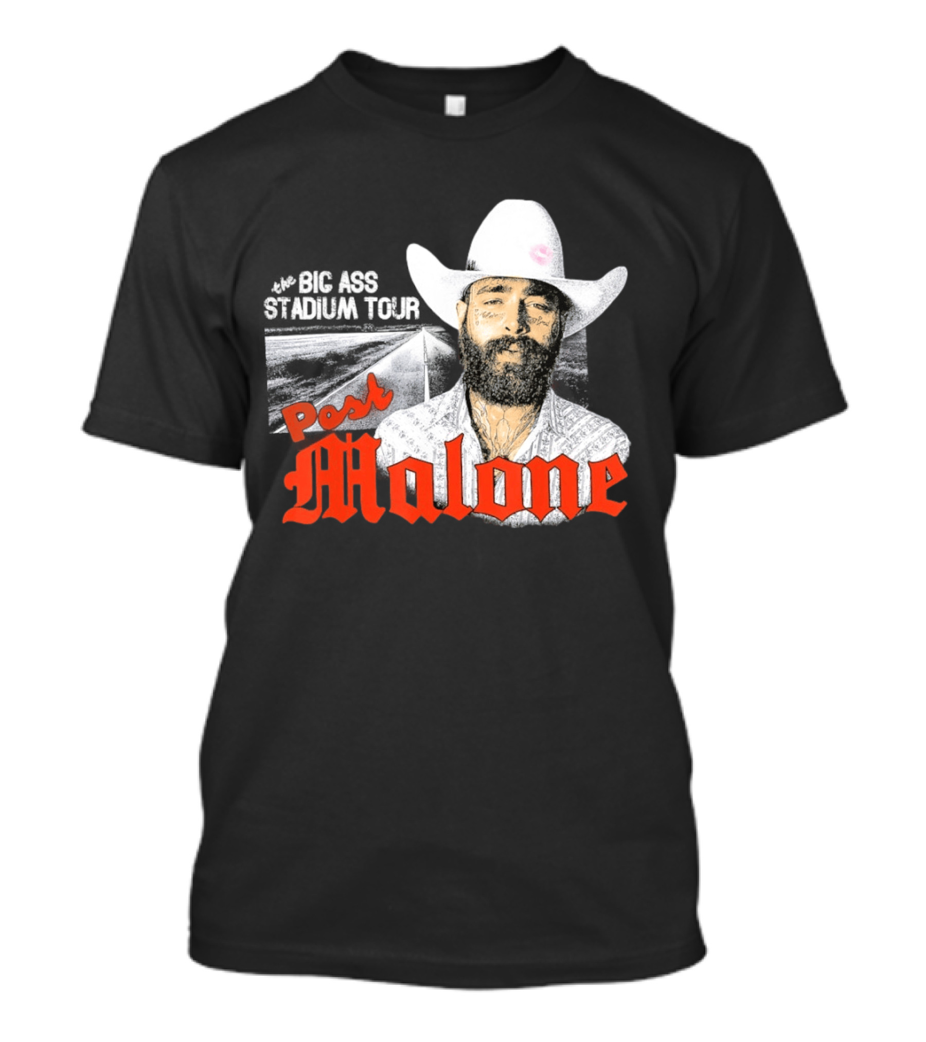Post Malone Big Ass Stadium Tour Cowboy Hat Tattoo T-Shirt