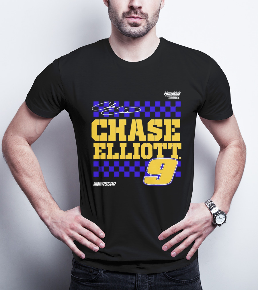 Chase Elliott 9 NASCAR Hendrick Motorsports Vive La Fete Autographed T-Shirt