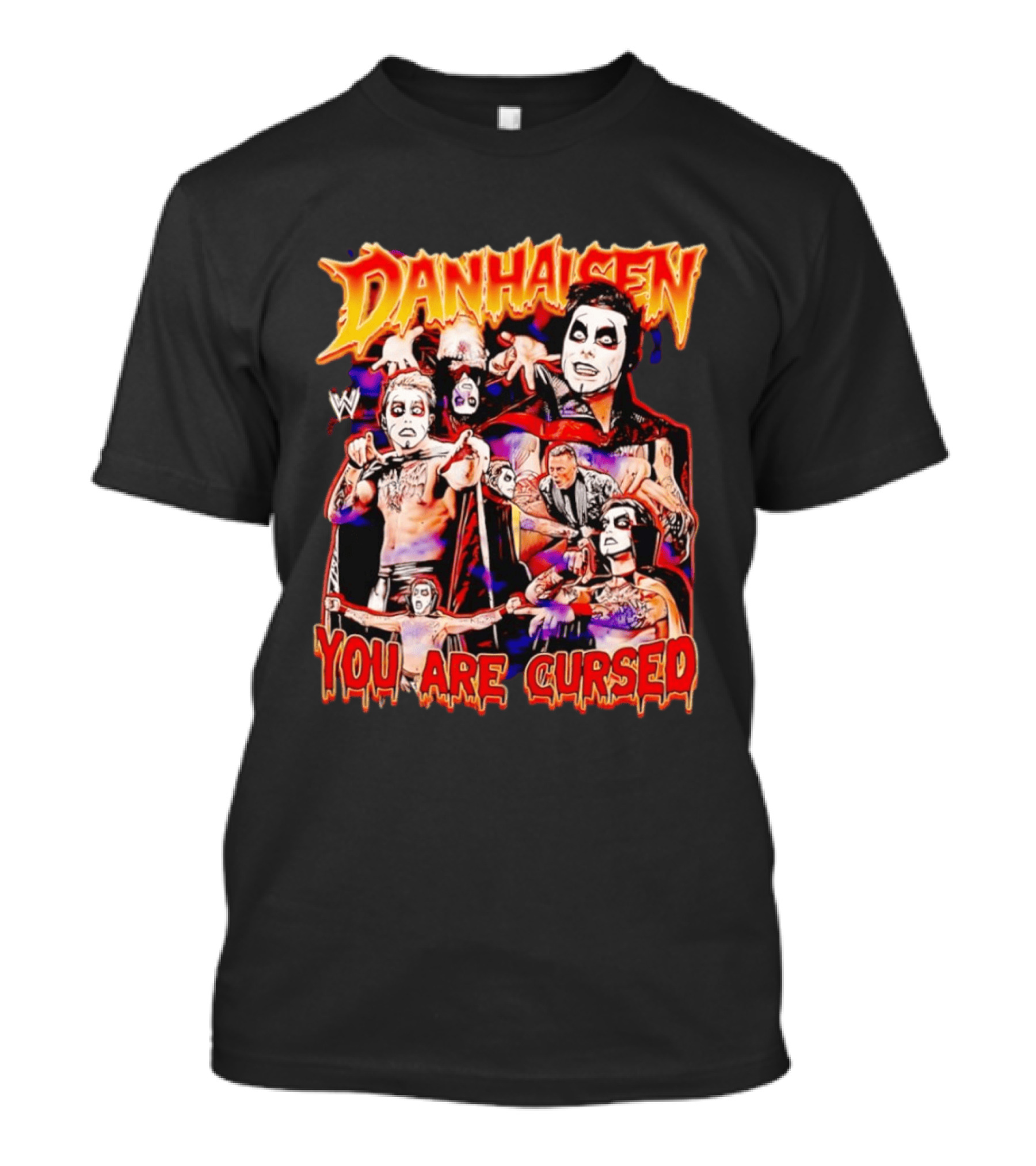 Danhausen WWE You Are Cursed Wrestling Montage Comic T-Shirt