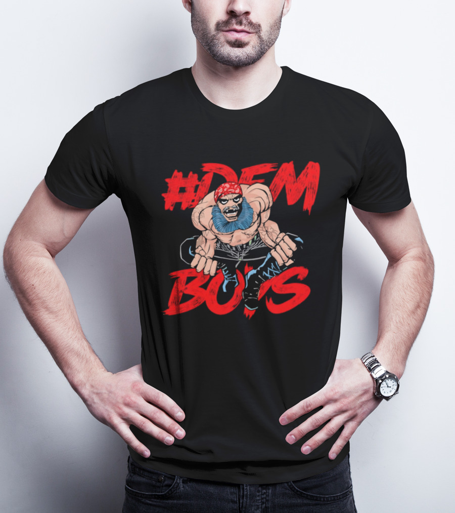 #DEM BOYS Bearded Muscle Wrestler Red Bandana T-Shirt
