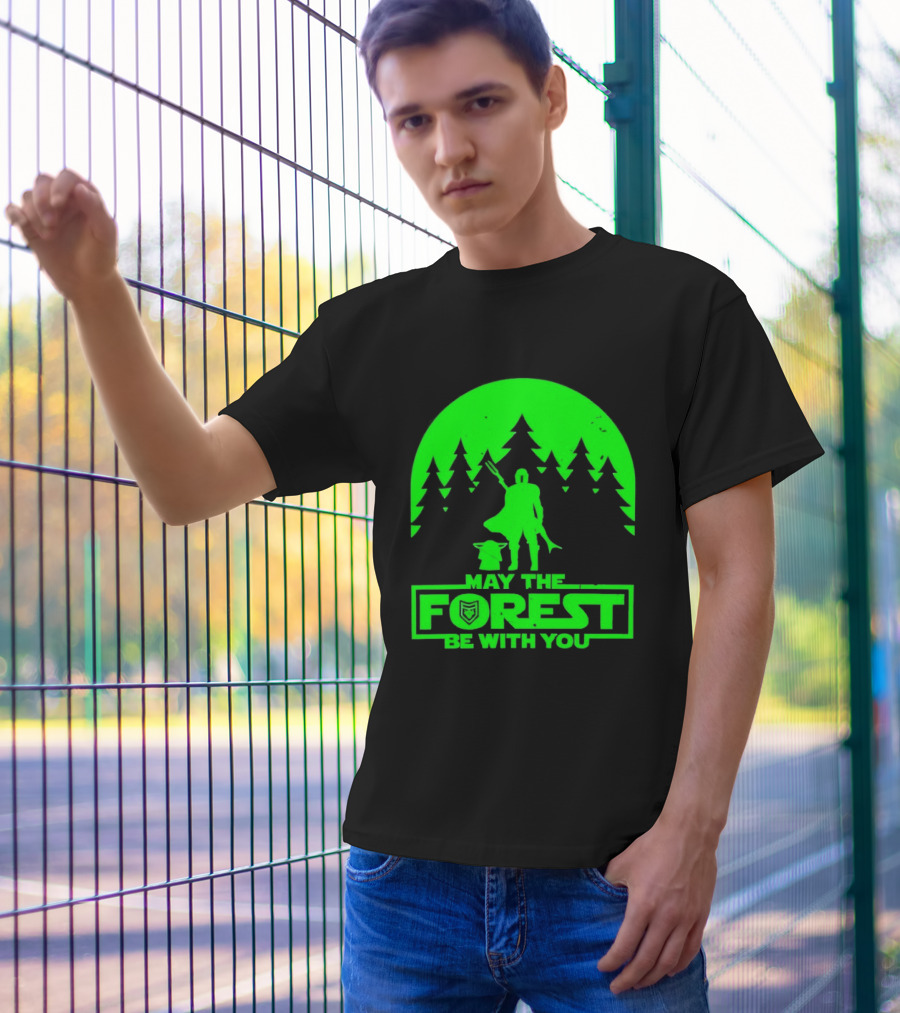 May The Forest Be With You Star Wars Trees And Characters T-Shirt