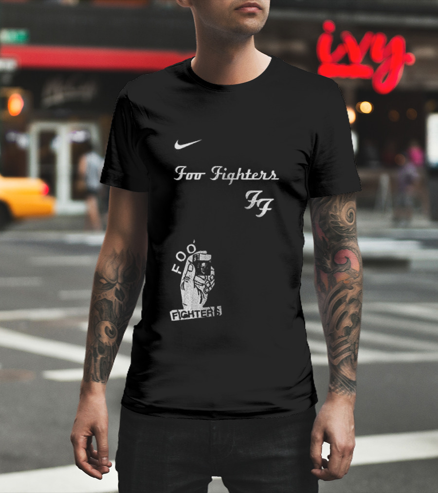 Foo Fighters Nike Do You Love Rock N Roll Skull Tattoo T-Shirt