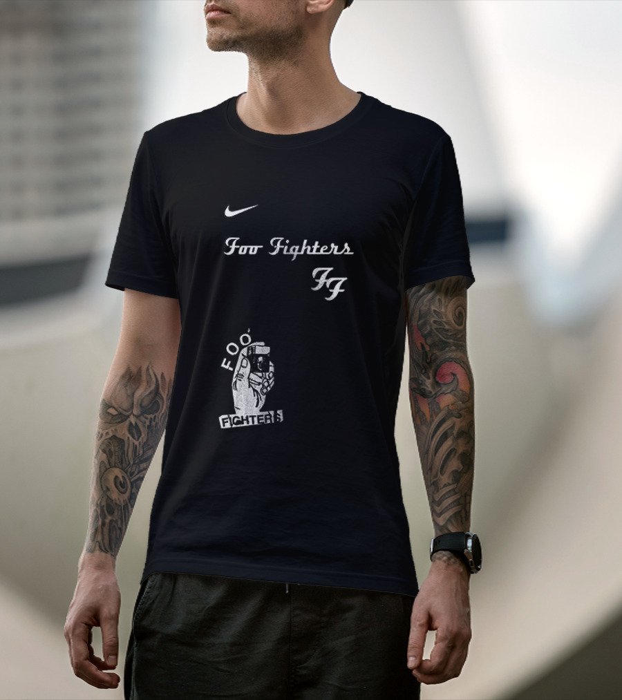 Foo Fighters Nike Do You Love Rock N Roll Skull Tattoo T-Shirt