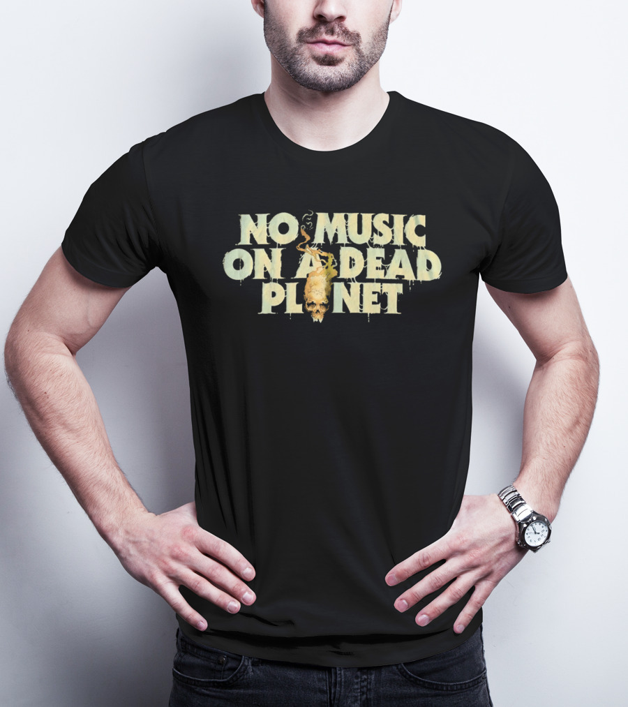 No Music On A Dead Planet Skull T-Shirt