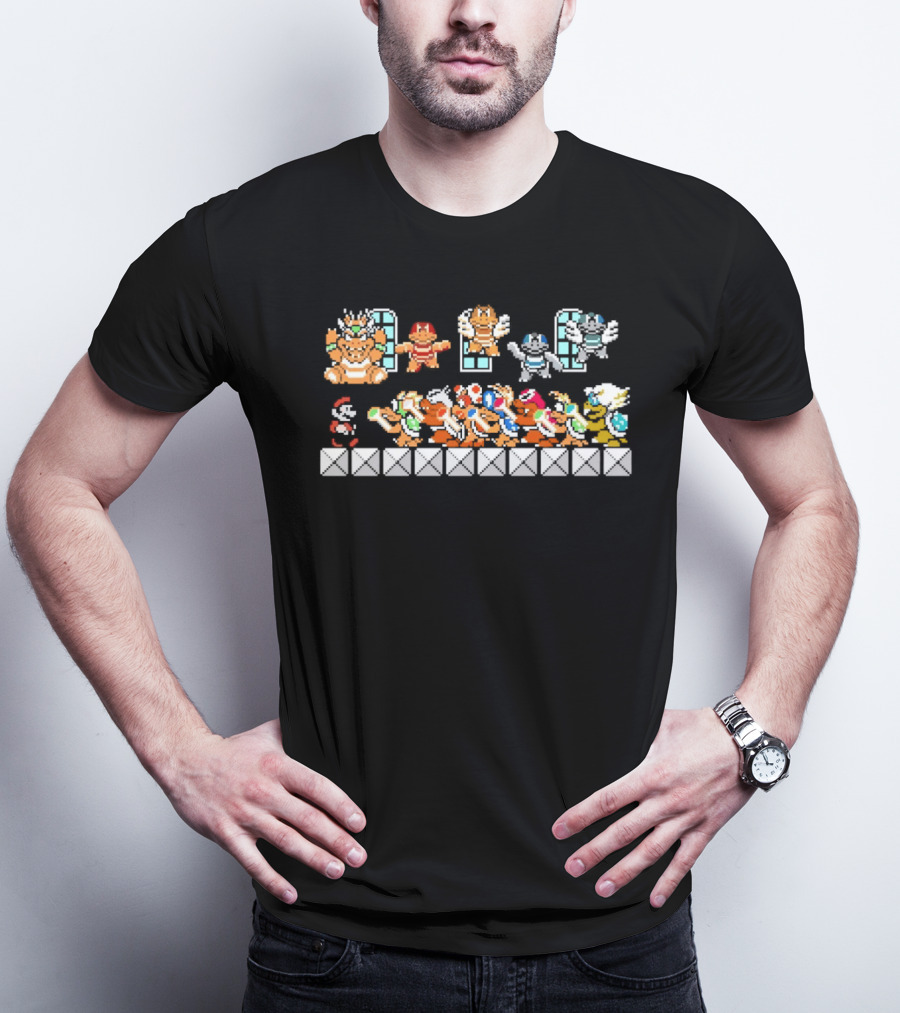 Super Mario 3 Koopalings Boss Battle Pixel T-Shirt