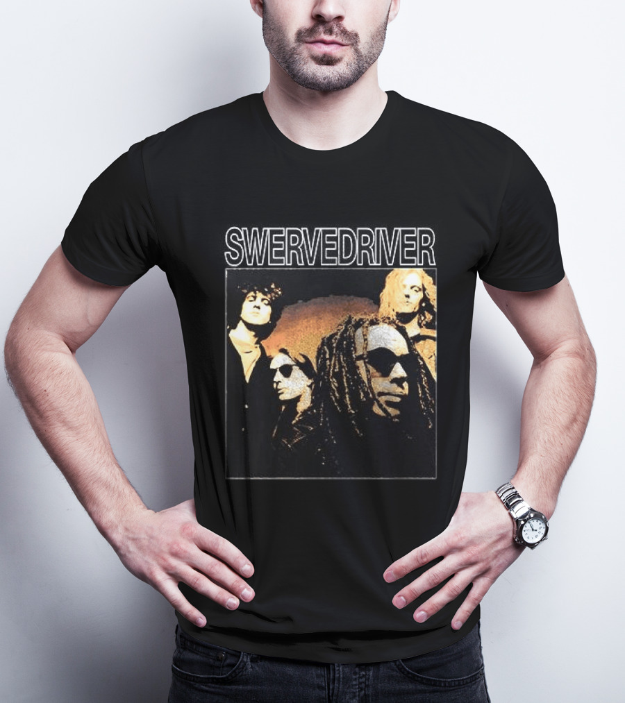 Swervedriver Band Portrait Album Cover Guns T-Shirt