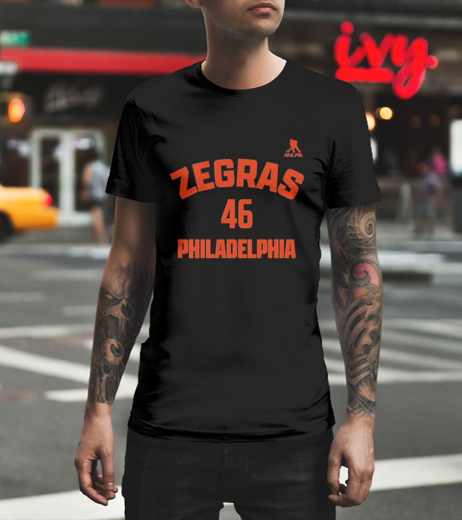 Zegras 46 Philadelphia Hockey NHL Player T-Shirt