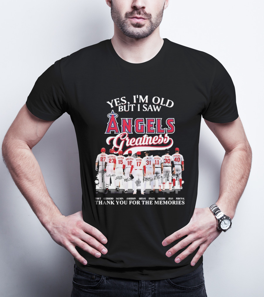 Yes I'm Old But I Saw Angels Greatness Trout Ohtani Anderson Thank You For The Memories T-Shirt