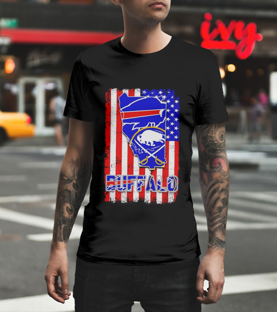 Buffalo Bills Sabres American Flag T-Shirt