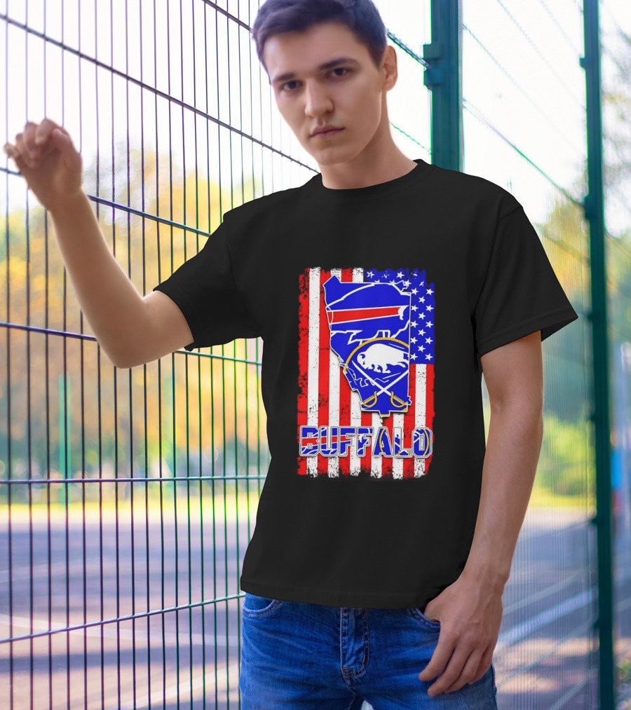 Buffalo Bills Sabres American Flag T-Shirt