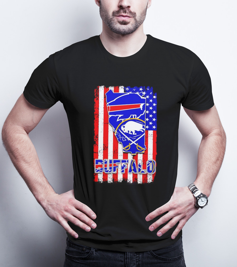 Buffalo Bills Sabres American Flag T-Shirt