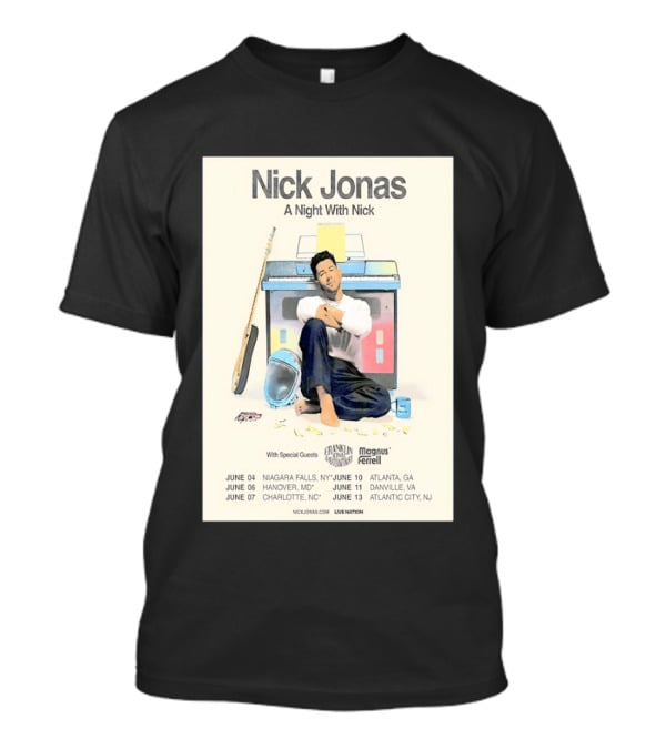 Nick Jonas A Night With Nick Tour 2026 Franklin Jonas Magnus Ferrell Live Nation T-Shirt