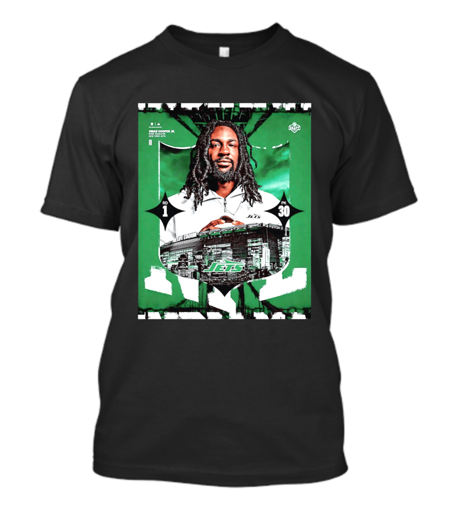 Omar Cooper Jr. Wide Receiver New York Jets 2026 Draft Pick 1 MetLife Stadium T-Shirt