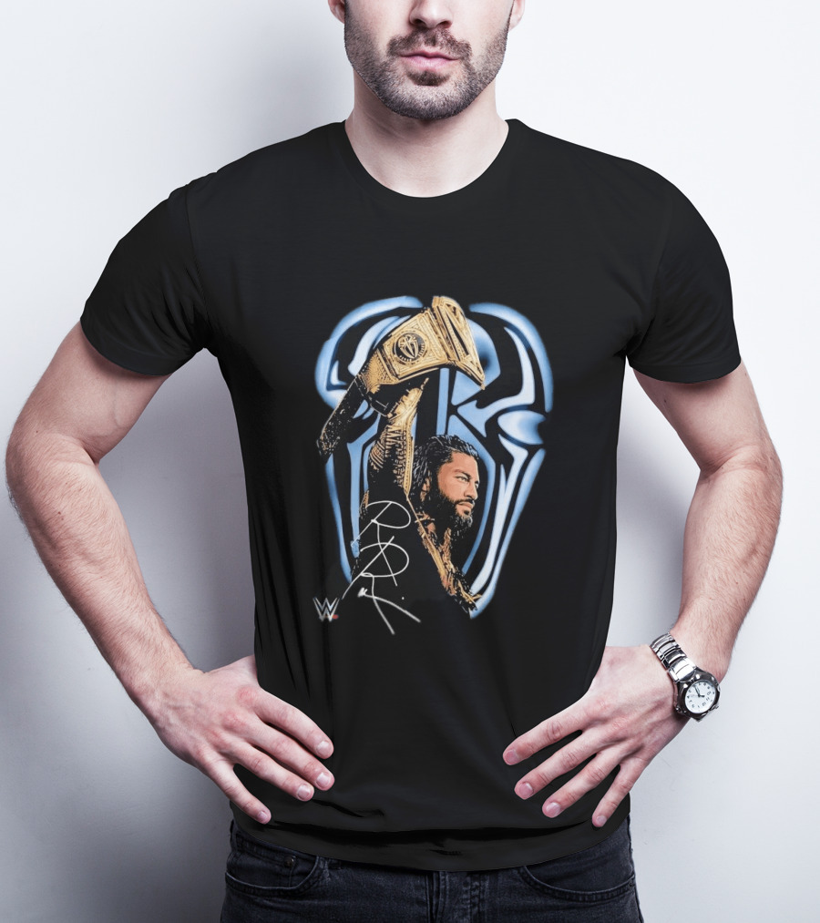 OVO WWE Collaboration Roman Reigns Holding Championship Belt 2026 T-Shirt