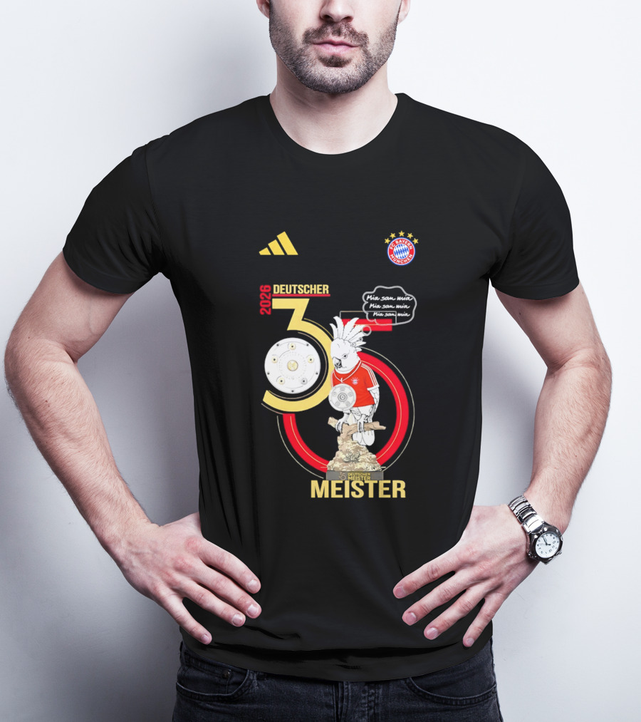 FC Bayern Munich Deutscher Meister 35 Bundes Liga Trophy 2026 T-Shirt