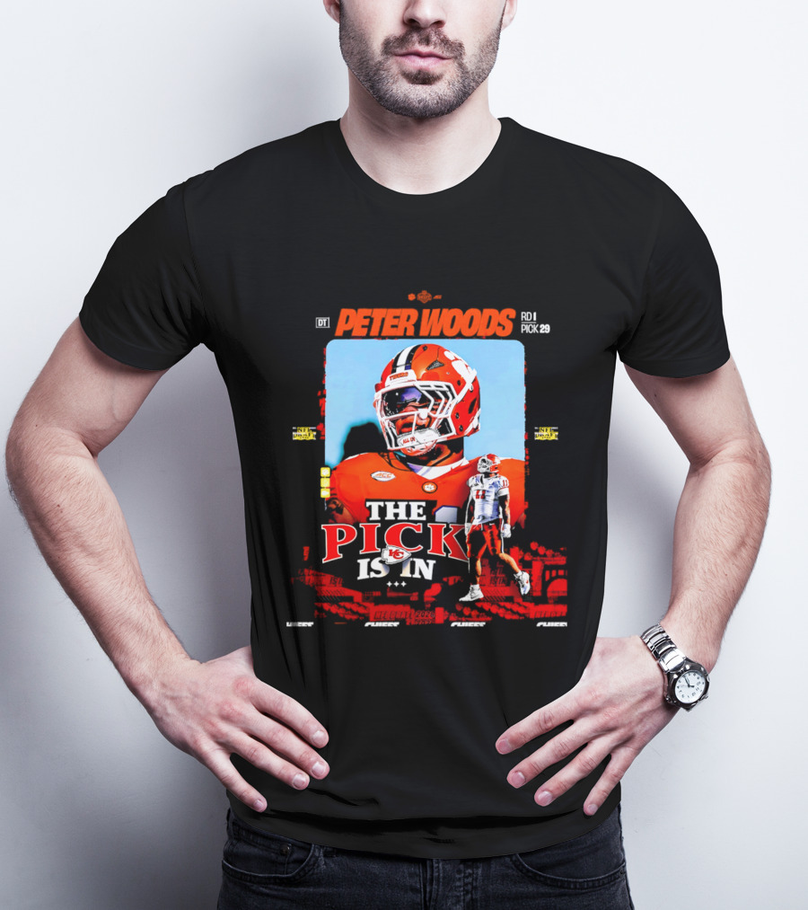 Peter Woods Kansas City Chiefs 2026 NFL Draft Pick No. 29 T-Shirt
