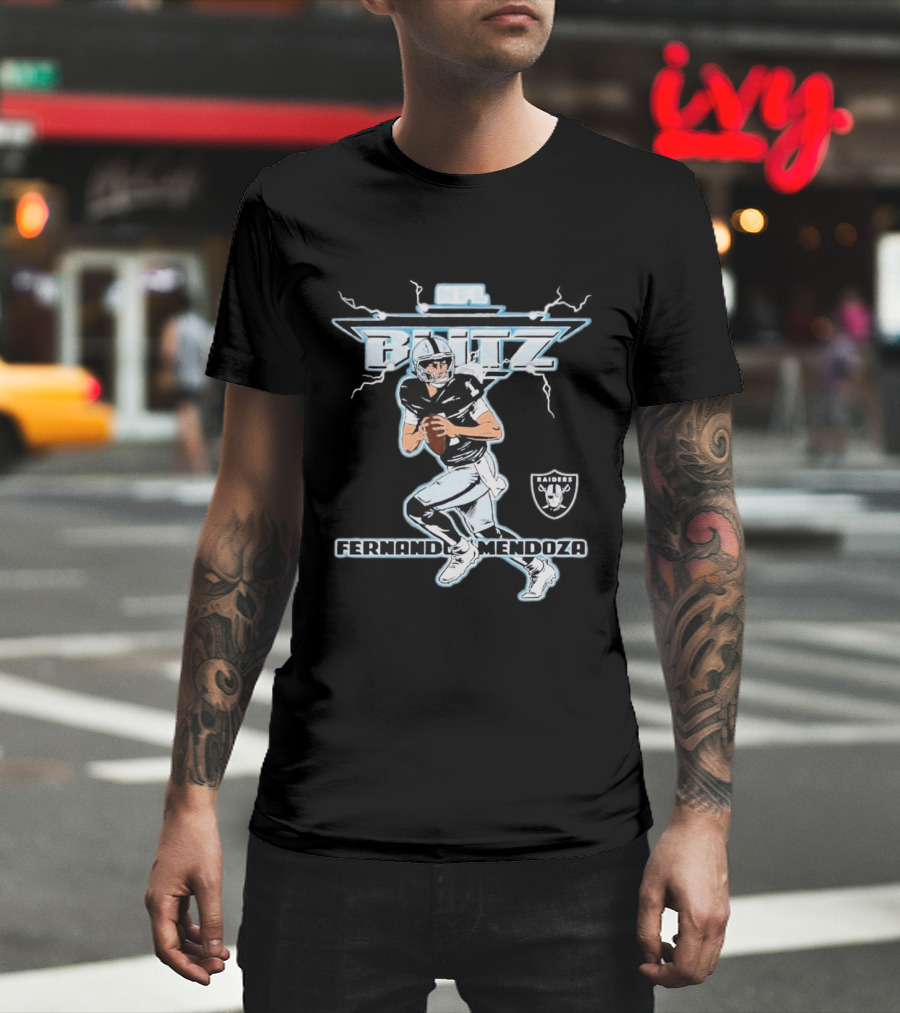 NFL Blitz Fernando Mendoza Las Vegas Raiders Player T-Shirt