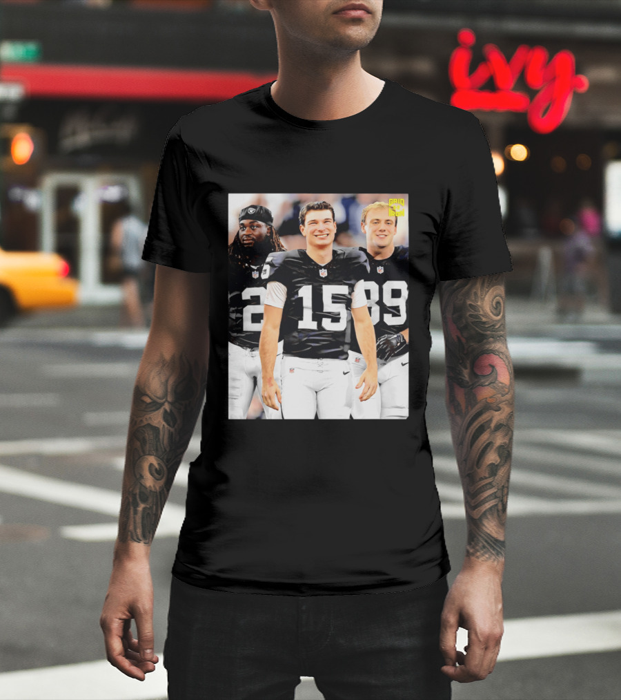 Las Vegas Raiders Kirk Cousins Fernando Mendoza Ashton Jeanty Gridiron T-Shirt