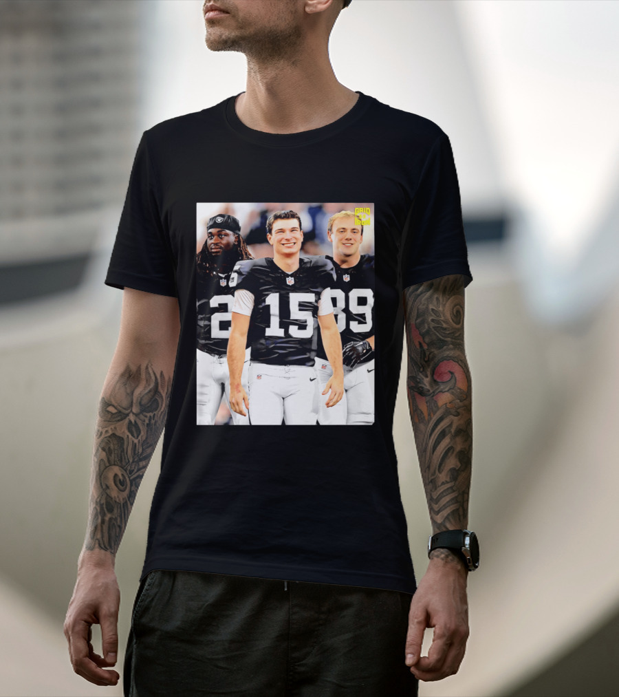 Las Vegas Raiders Kirk Cousins Fernando Mendoza Ashton Jeanty Gridiron T-Shirt