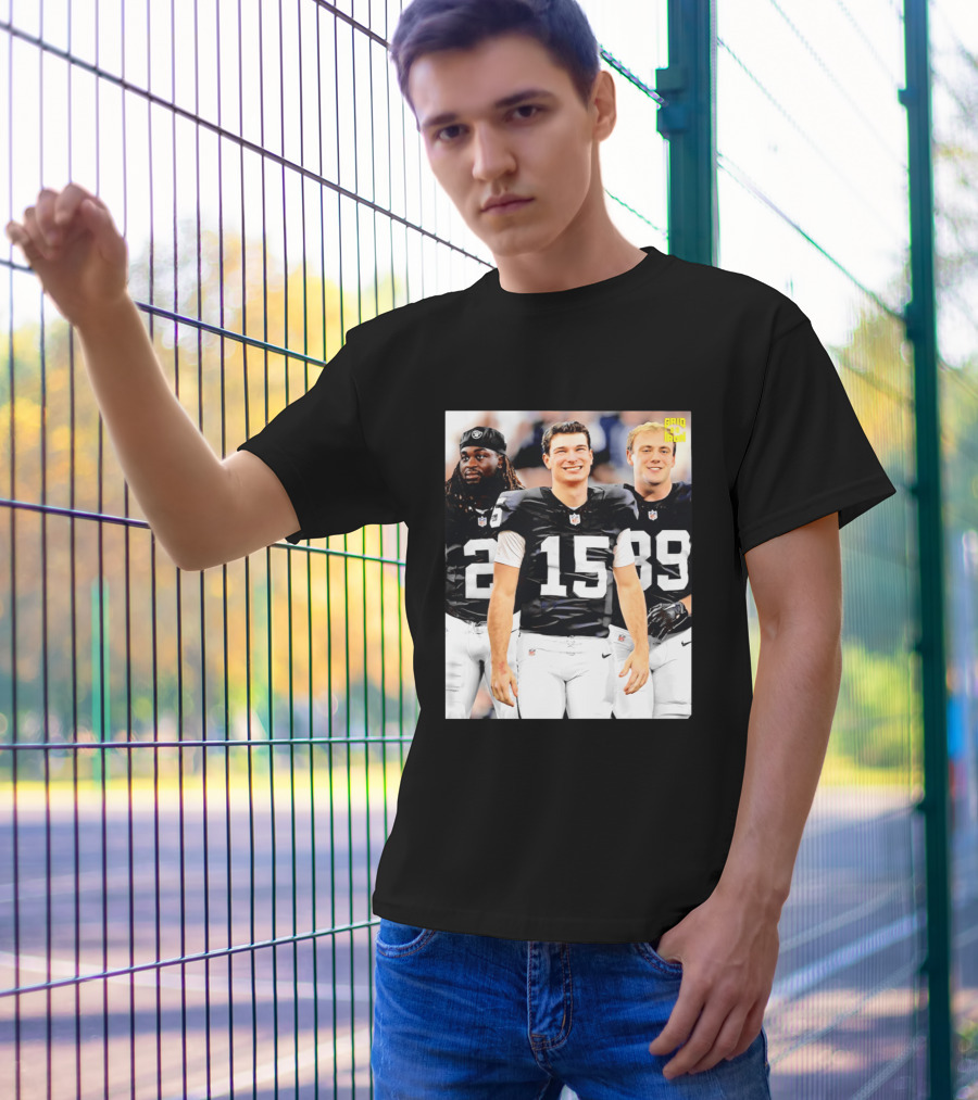 Las Vegas Raiders Kirk Cousins Fernando Mendoza Ashton Jeanty Gridiron T-Shirt