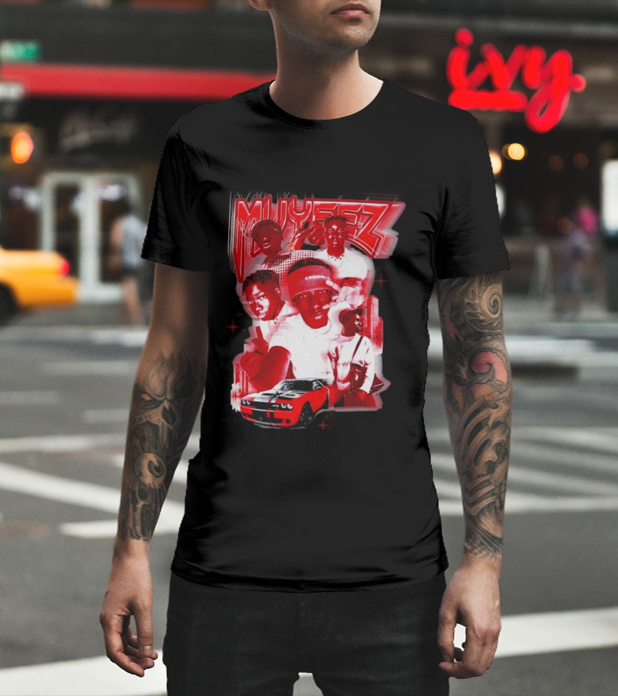 Muyeez Red Dodge Challenger Car Scene T-Shirt