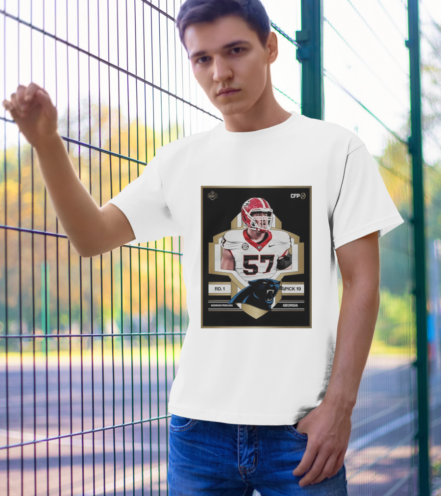 Georgia Monroe Freeling Pick 19 Carolina Panthers CFP Draft Round 1 T-Shirt