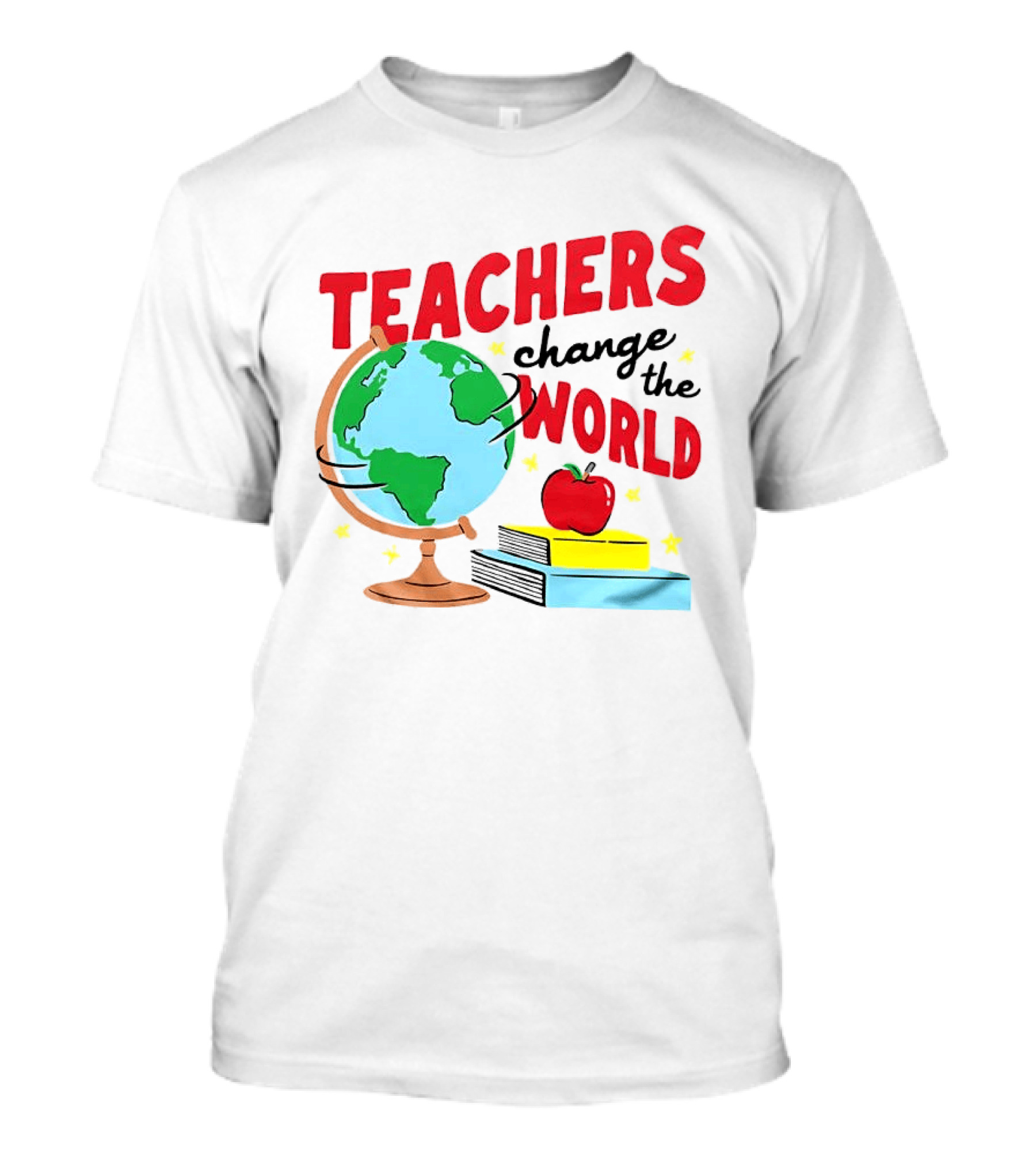 Teachers Change The World Globe Book Apple T-Shirt
