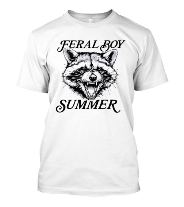 Feral Boy Summer Raccoon Big Head Grumpy T-Shirt